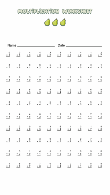 Free Printable Multiplication Worksheets Timed Tests - Printable Math ...