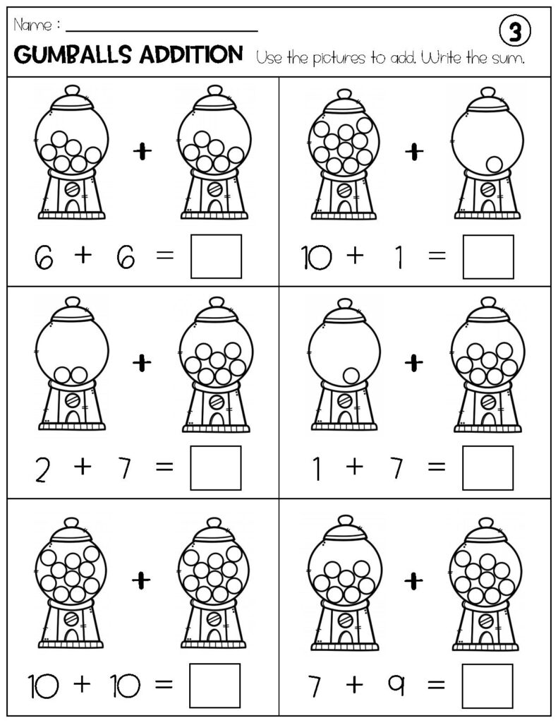 Gumball Math Worksheets Free Printable - Printable Math Worksheets