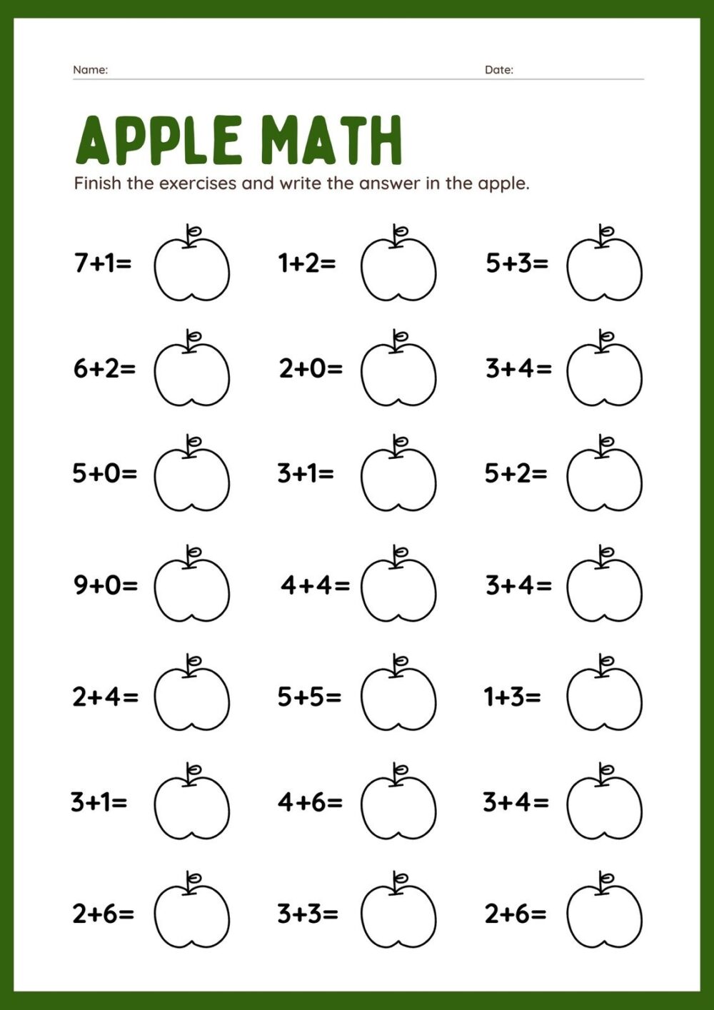 First Grade Math Worksheet Free Printable - Printable Math Worksheets