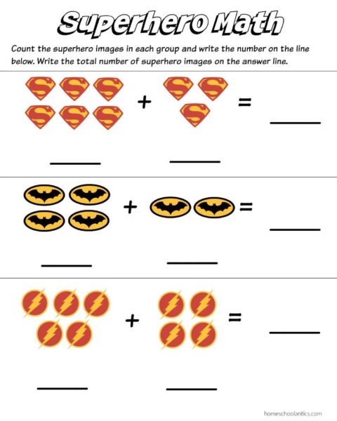 Free Printable Superhero Math Worksheets - Printable Math Worksheets