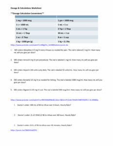 Free Printable Medical Math Worksheets - Printable Math Worksheets