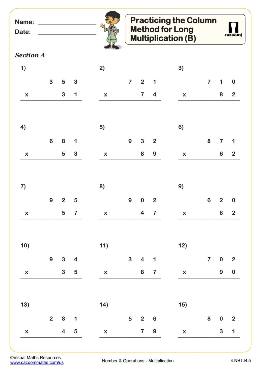 Long Multiplication Worksheets Free Printable - Printable Math Worksheets