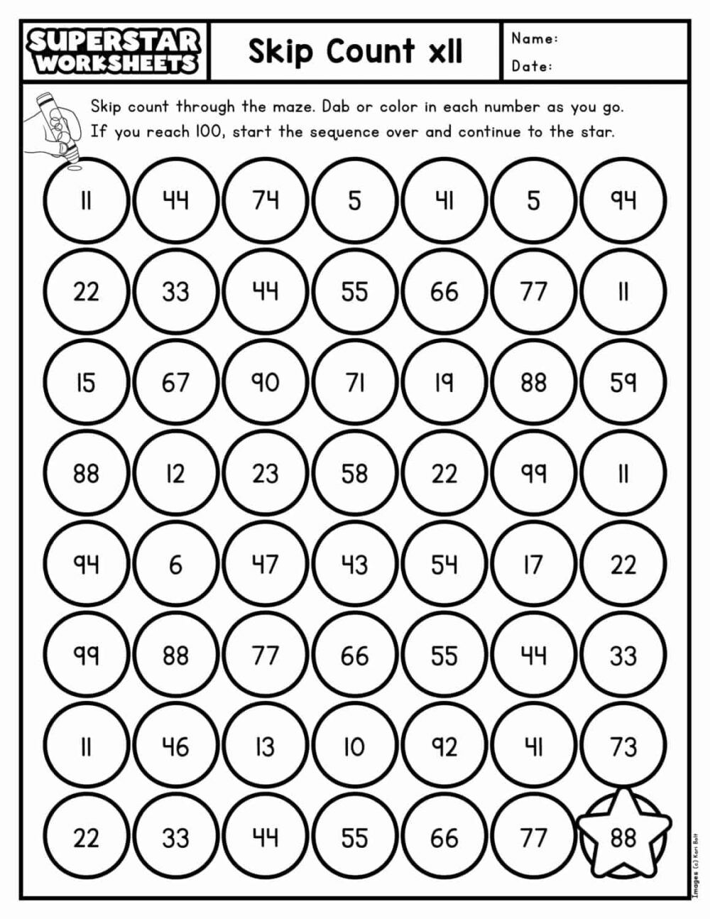 Free Printable Skip Counting Multiplication Worksheets - Printable Math ...