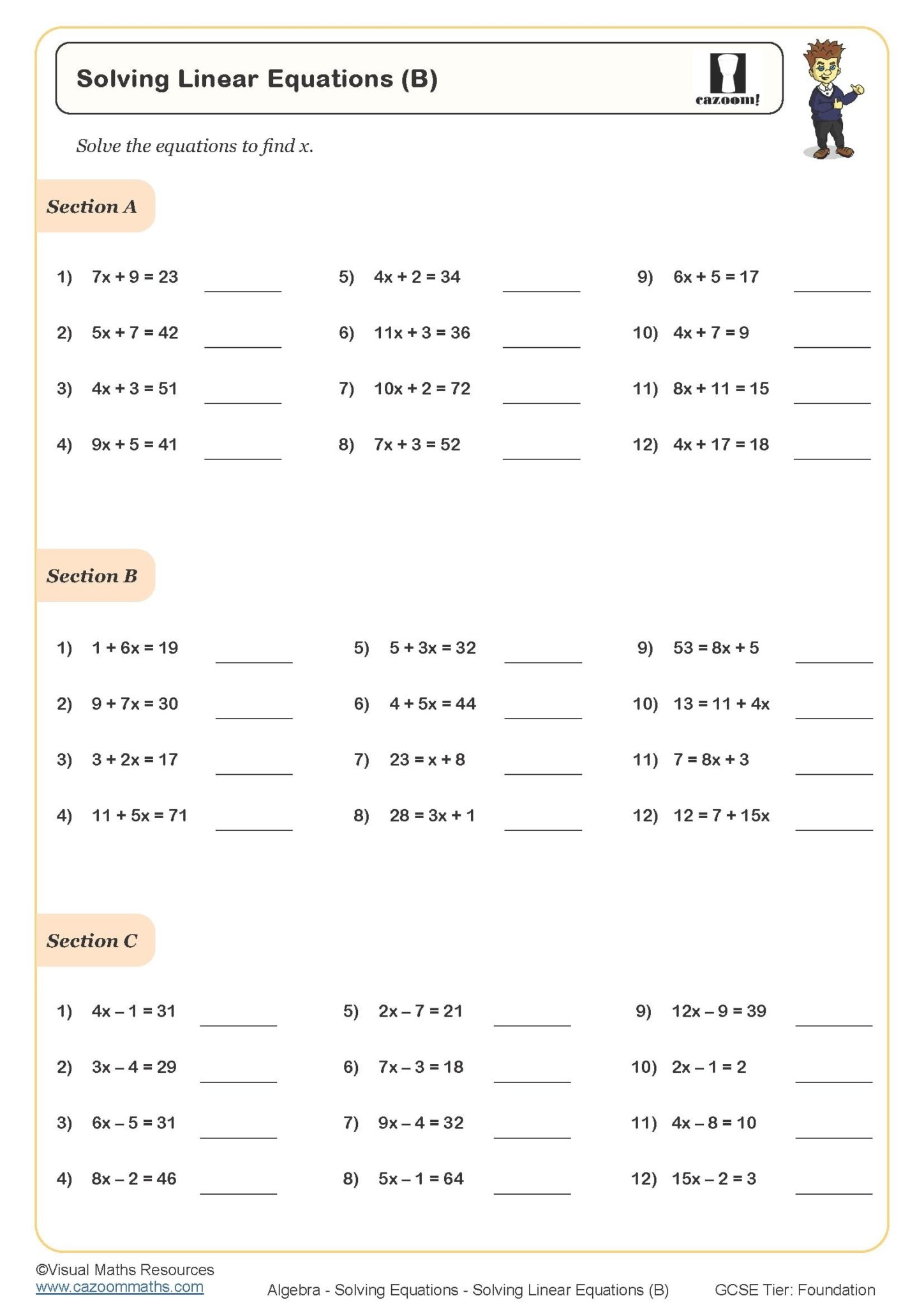 Free Year 7 Maths Worksheets Printable - Printable Math Worksheets